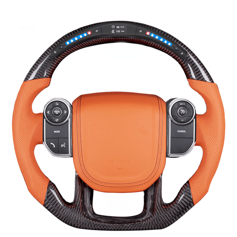 Custom Land Rover Carbon Fiber Steering Wheel - Black Suede Leather