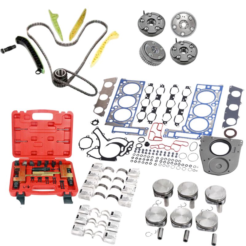 Timing Chain Kit Camshaft Gear Tool + Engine Overhaul Rebuild Kit For